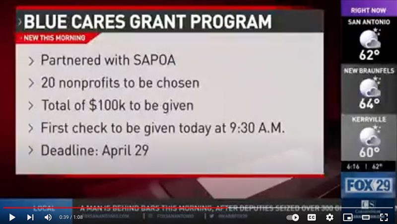 FOX News First 6 AM (KABB TV) - New Grant Program - Blue Cares
