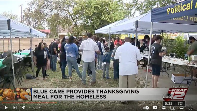 KSAT (ABC) - Blue Cares & SABPOC Turkey Distribution - Blue Cares